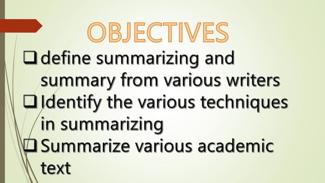 Lesson 5 VARIOUS TECHNIQUES IN SUMMARIZING.pptx