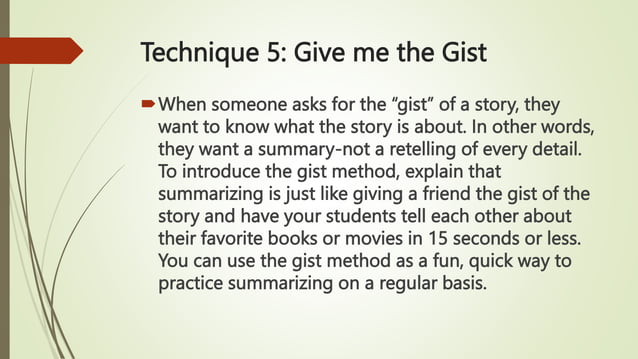 Lesson 5 VARIOUS TECHNIQUES IN SUMMARIZING.pptx