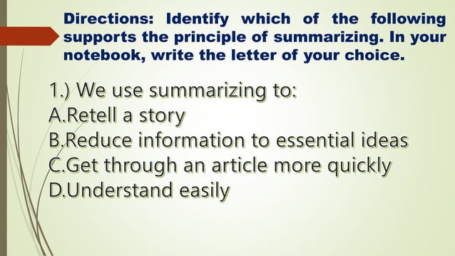 Lesson 5 VARIOUS TECHNIQUES IN SUMMARIZING.pptx