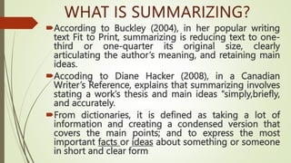 Lesson 5 VARIOUS TECHNIQUES IN SUMMARIZING.pptx