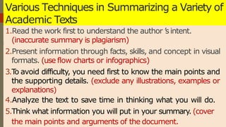 varioustechniquesinsummarizingavarietyofacademic-220918123849-93d68ae0.pptx