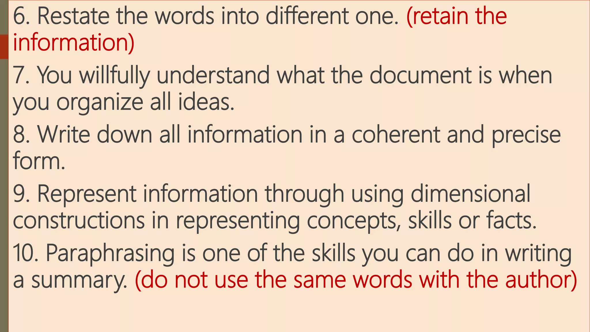 VARIOUS TECHNIQUES IN SUMMARIZING A VARIETY OF ACADEMIC.pptx