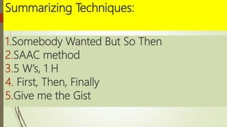 VARIOUS TECHNIQUES IN SUMMARIZING A VARIETY OF ACADEMIC.pptx