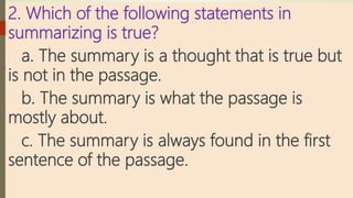 VARIOUS TECHNIQUES IN SUMMARIZING A VARIETY OF ACADEMIC.pptx