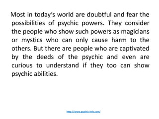 Various techniques to be a gifted psychic | PPTX