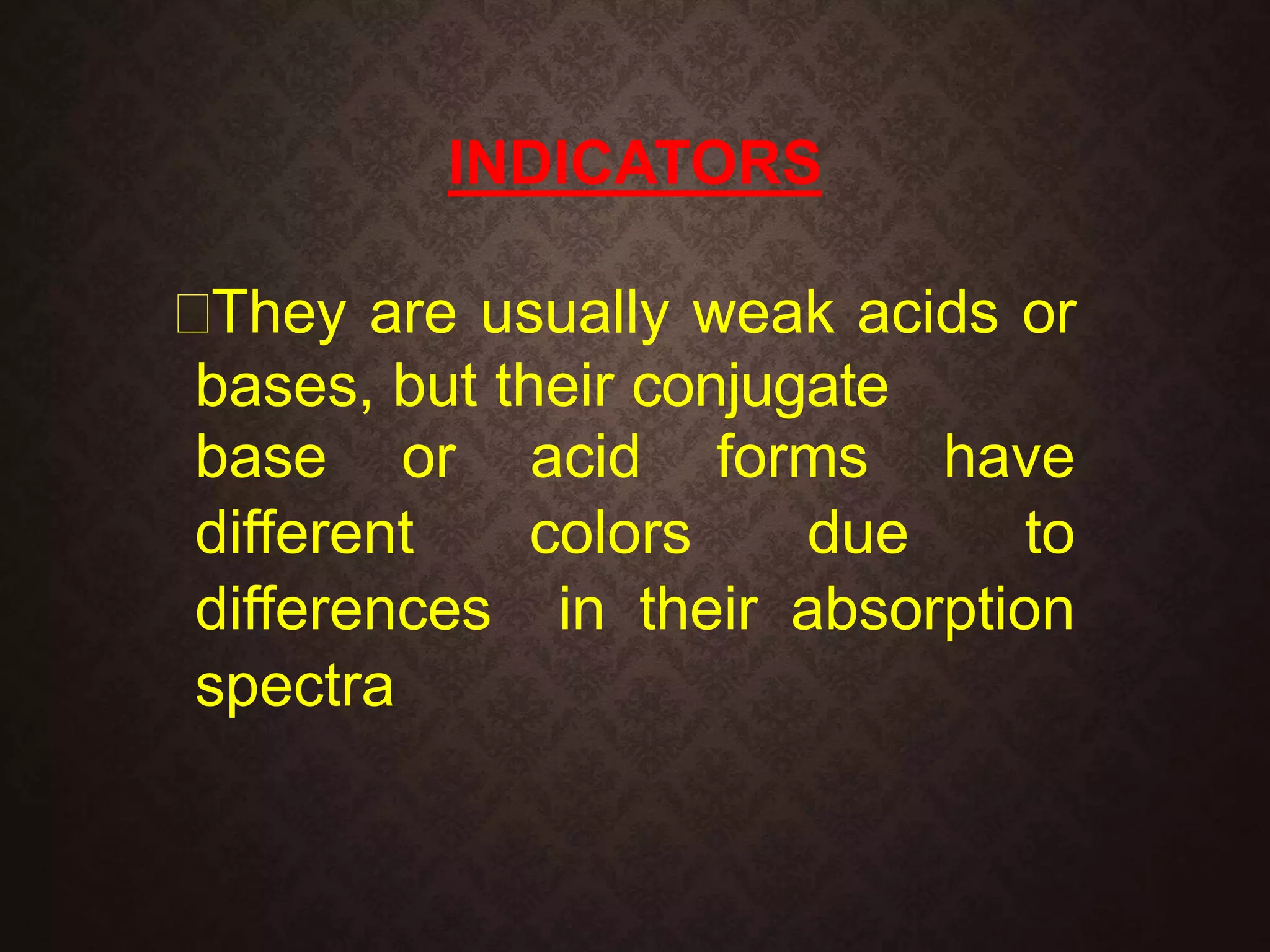 Indicators in Chemistry ll Acid-Base Indicators | PPTX
