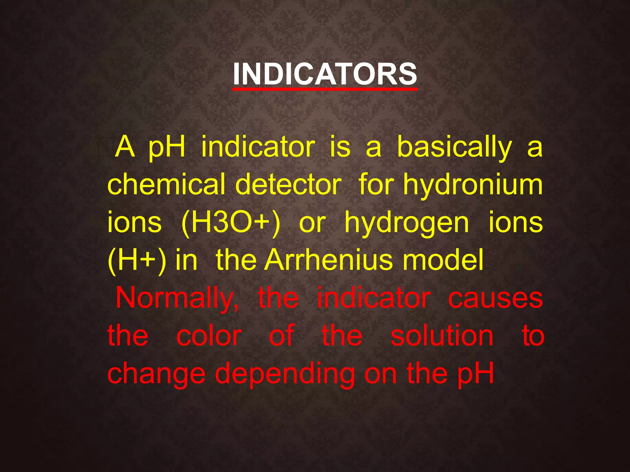 Indicators in Chemistry ll Acid-Base Indicators | PPT