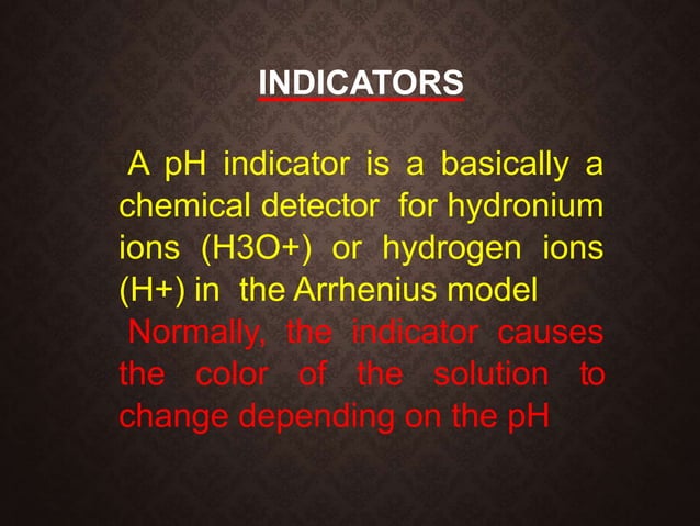 Indicators in Chemistry ll Acid-Base Indicators | PPT