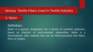 Study On Various Textile Fibers Used In Textile Industry | Textile ...