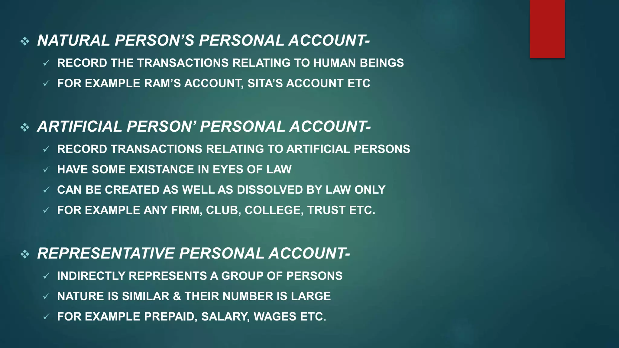 Various types of accounts,rules regarding debit credit | PPTX