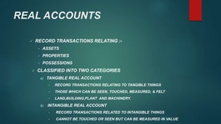 Various types of accounts,rules regarding debit credit | PPTX