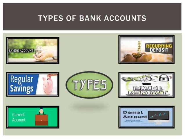Various types of bank accounts | PPTX | Credit Cards | Personal Debt