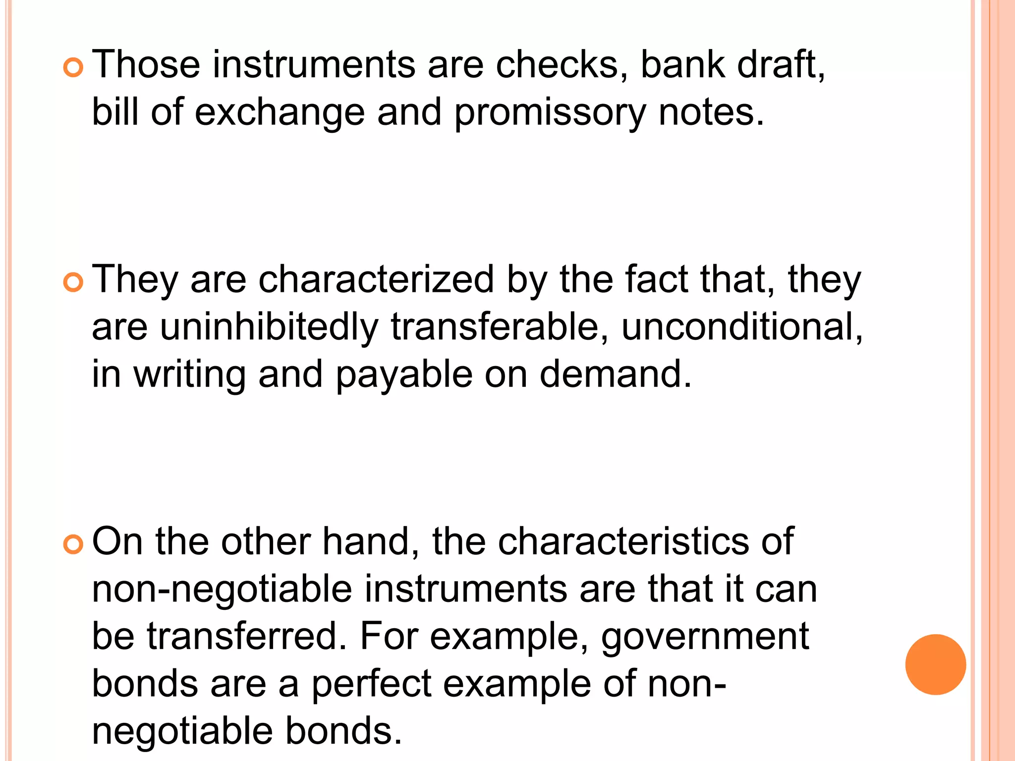Various Types of Banking Instruments | PPTX