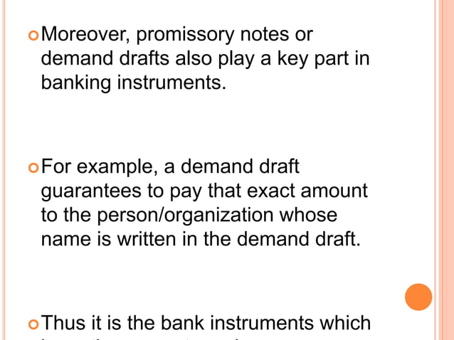 Various Types of Banking Instruments | PPT