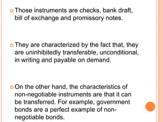 Various Types of Banking Instruments | PPTX