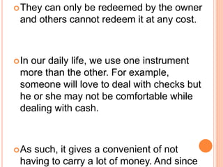 Various Types of Banking Instruments | PPTX