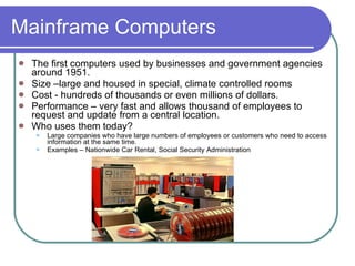 Various types of computers & history | PPT