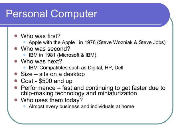 Various types of computers & history | PPT