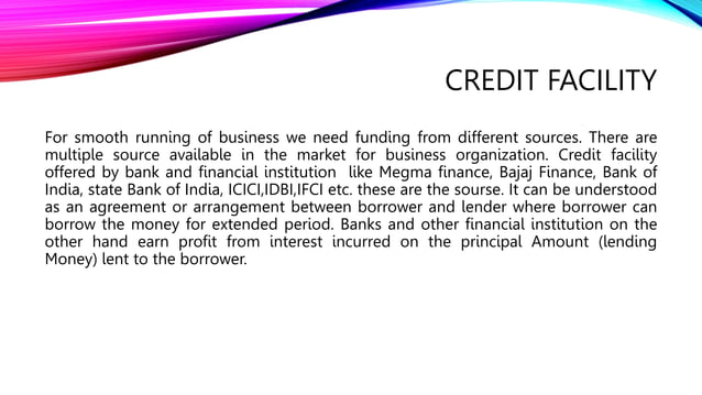 Various types of Credit Facility.pptx