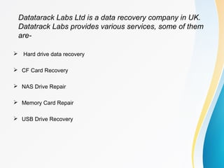 VARIOUS TYPES OF DATA RECOVERY | PPT | Data Storage and Warehousing ...
