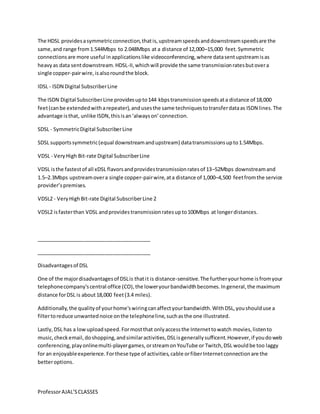 Various types of dsl broadband internet connections | PDF