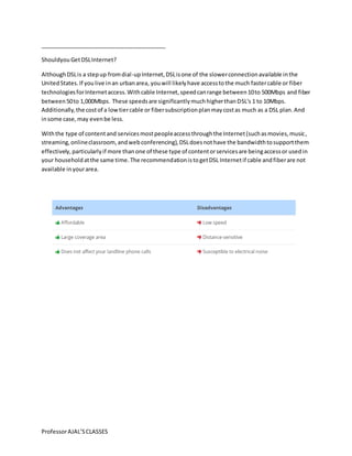 Various types of dsl broadband internet connections | PDF