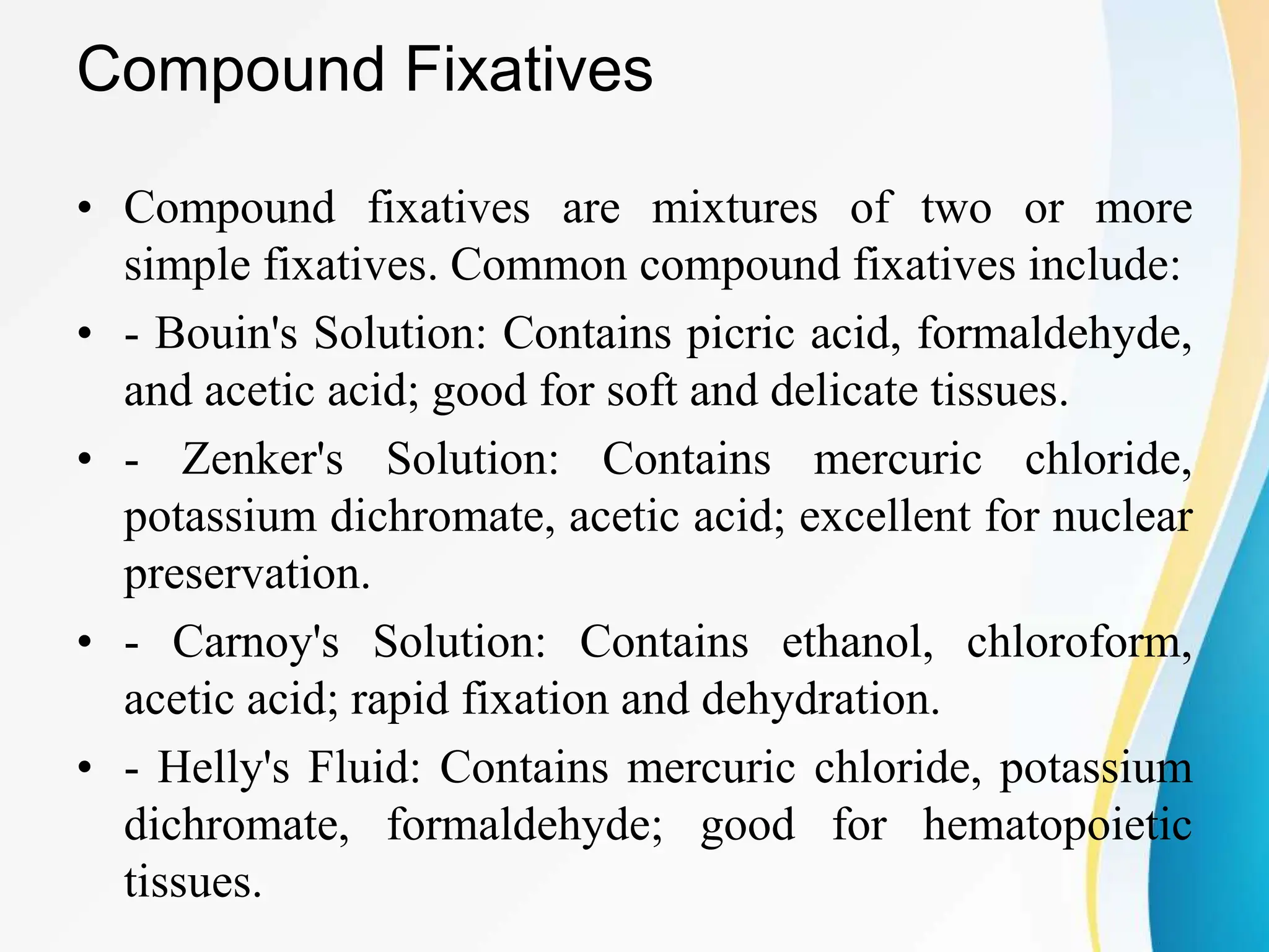 Various Types Of Fixatives Histopathology Pptx
