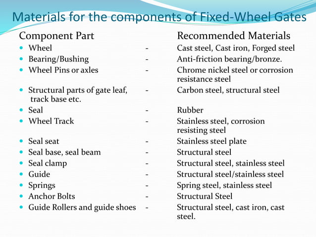 Various types of gates, their important components | PPTX | Civil ...