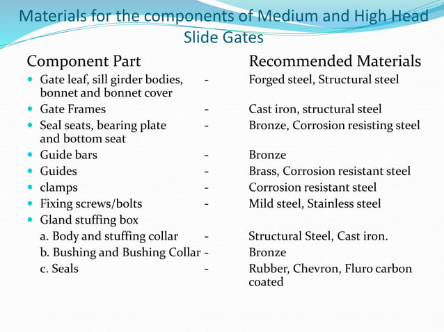 Various types of gates, their important components | PPTX | Civil ...