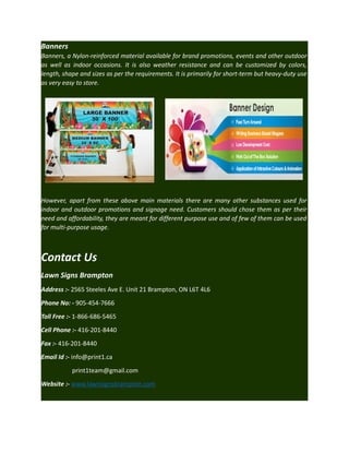 Various types of materials used in signage | PDF