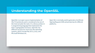 Various Types of OpenSSL Commands and Keytool | PPTX