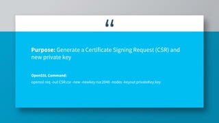 Various Types of OpenSSL Commands and Keytool | PPTX