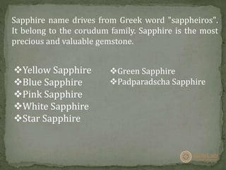 Various Types Of Sapphire Gemstone | PPT