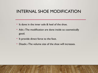 Various Types OF Shoe Modification in orthotics | PPTX