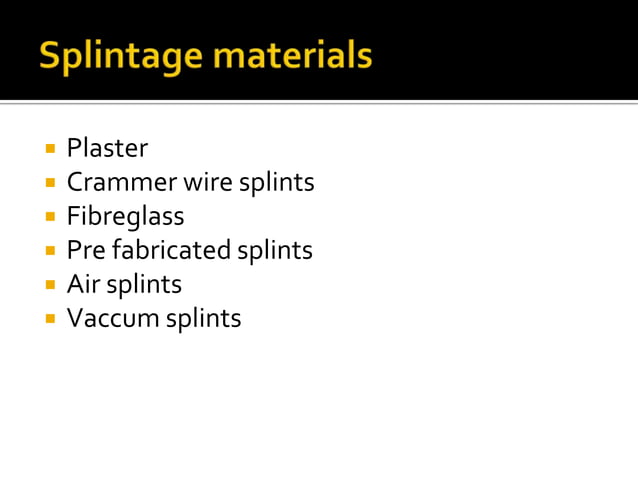 Various Types Of Splints And Basics