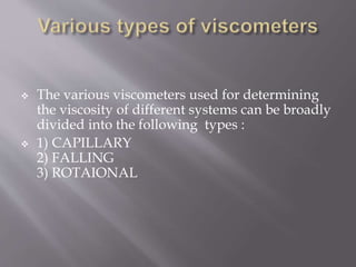 Various types of viscometers | PPTX