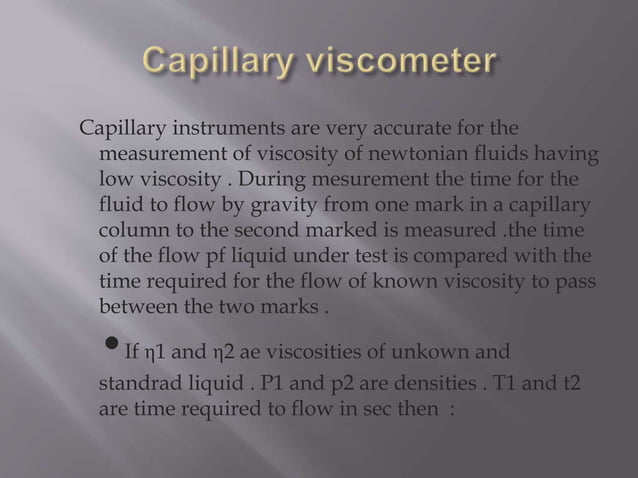 Various types of viscometers | PPTX | Physics | Science