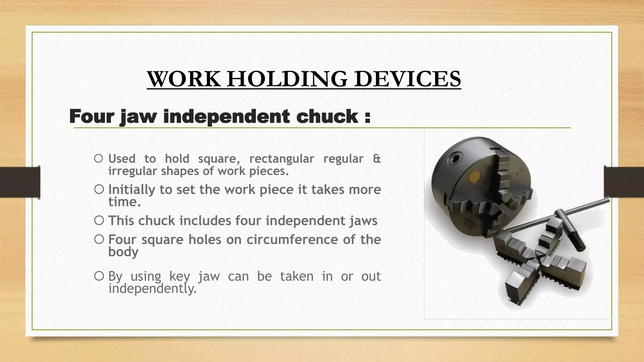 Various work holding devices | PPTX