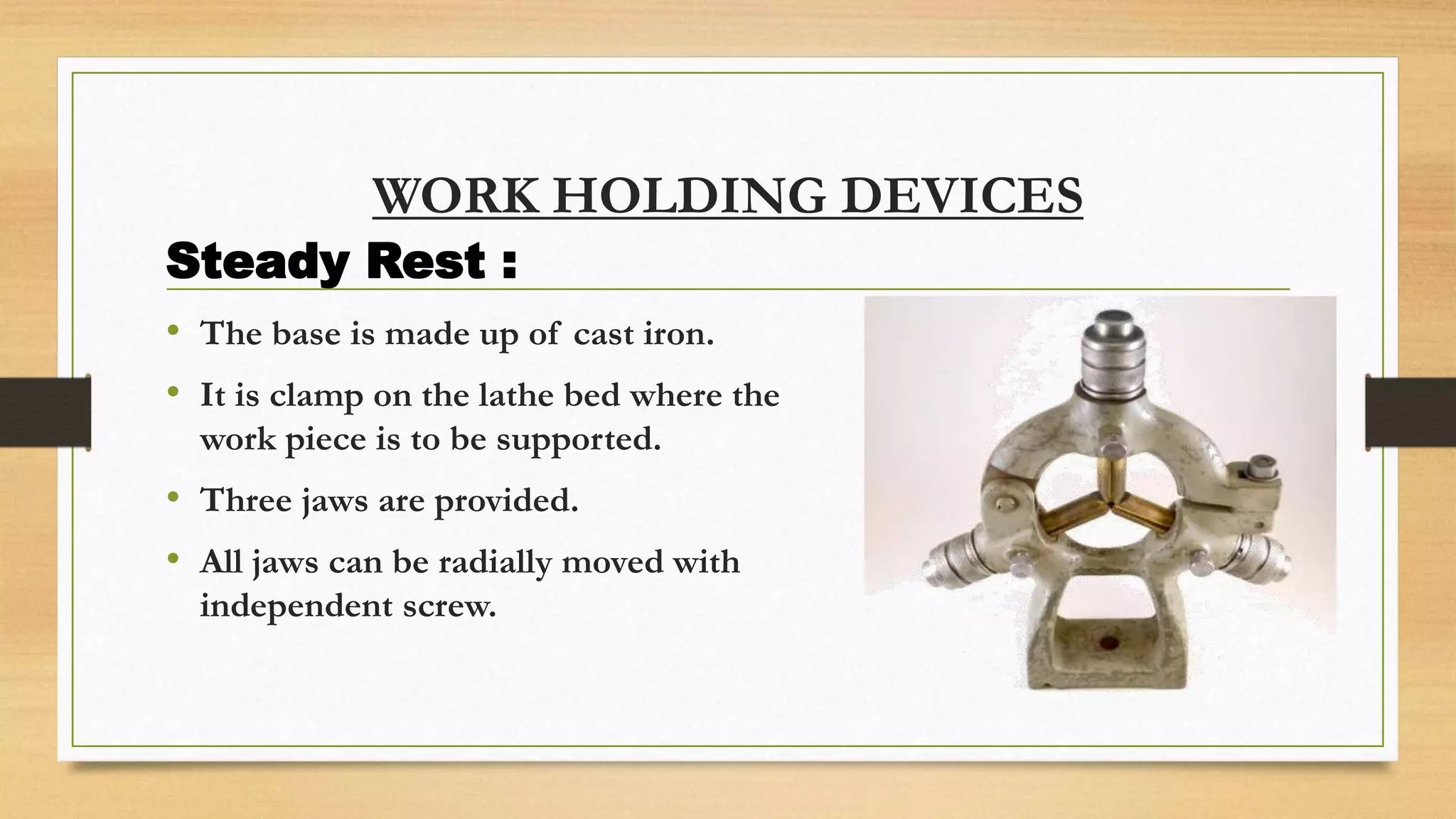 Various work holding devices | PPTX