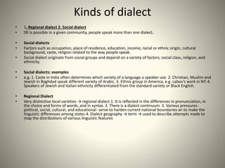 Varities in sociolinguistics | PPTX