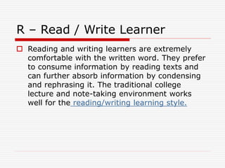 A guide to several types learning styles.ppt