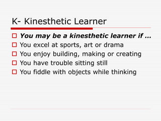 A guide to several types learning styles.ppt