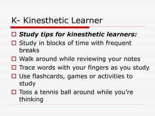 A guide to several types learning styles.ppt