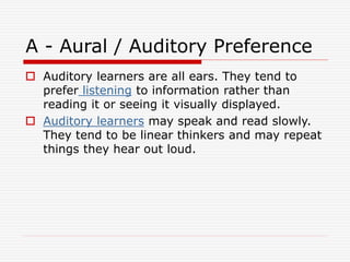 A guide to several types learning styles.ppt