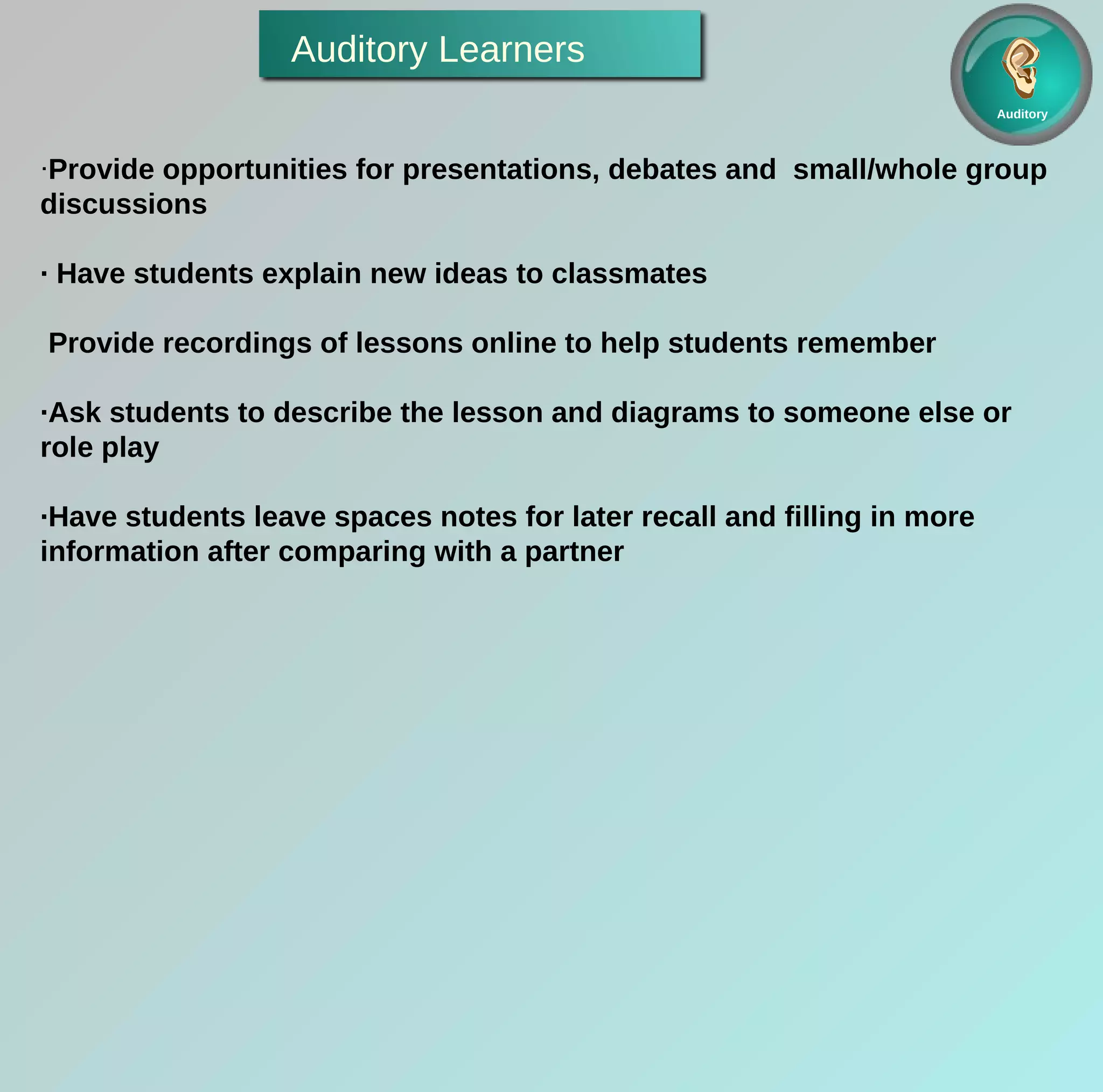 VARK Learning Styles | PPT