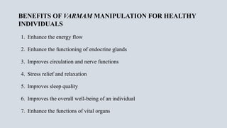 VARMAM Standard of procedure for the varmam related to head | PPTX