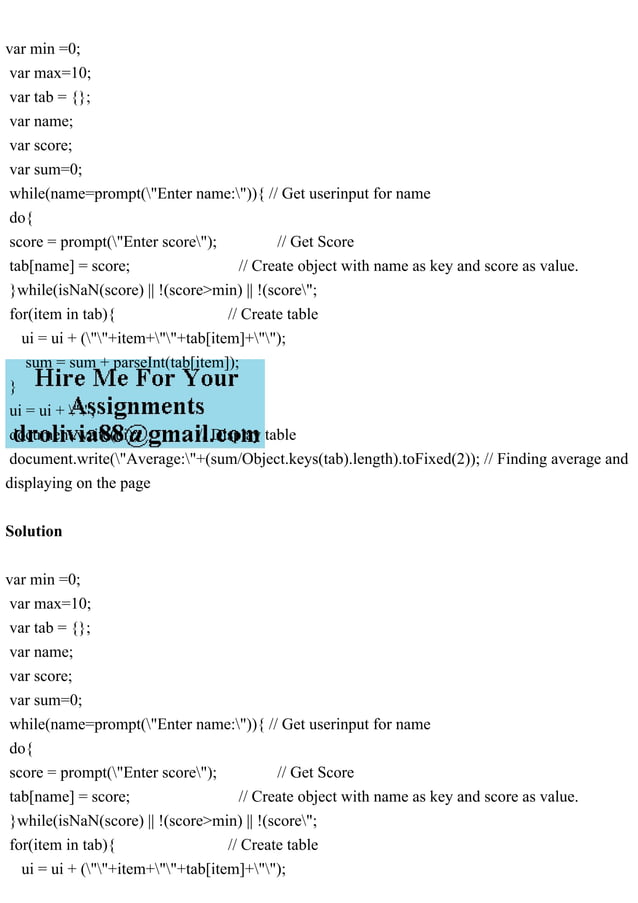 var min =0; var max=10; var tab = {}; var name; var score;.pdf