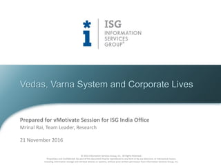 Vedas, Varna System and Corporate Lives | PPTX