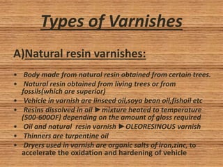 Varnishes and its types | PPTX