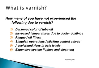 Varnish in turbine lube | PDF